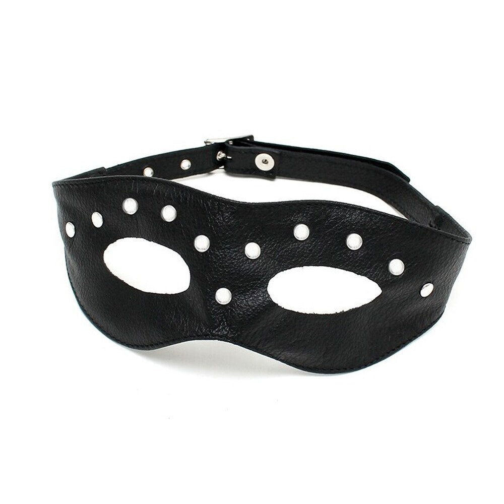 Leather Open Eye Mask With Rivets By Rimba | Bodyjoys